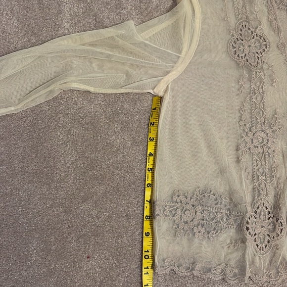 J. Jill | Tops | J Jill Sheer Lace Embroidered Button Up Blouse | Poshmark